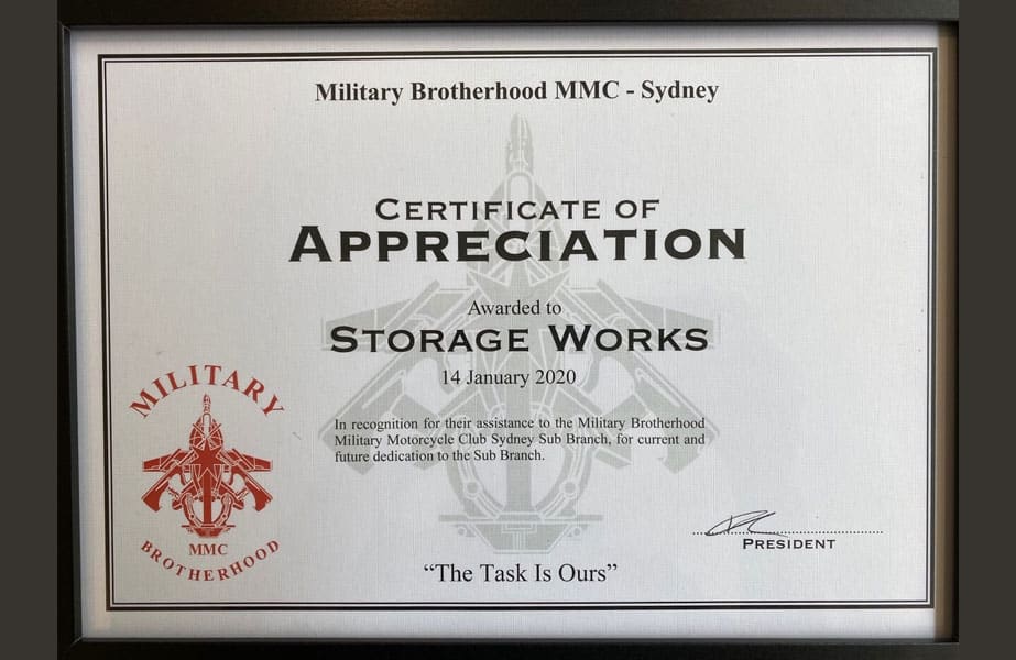 Military Brotherhood MMC | Self Storage Sydney
