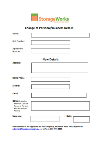 Download Forms | Self Storage Sydney
